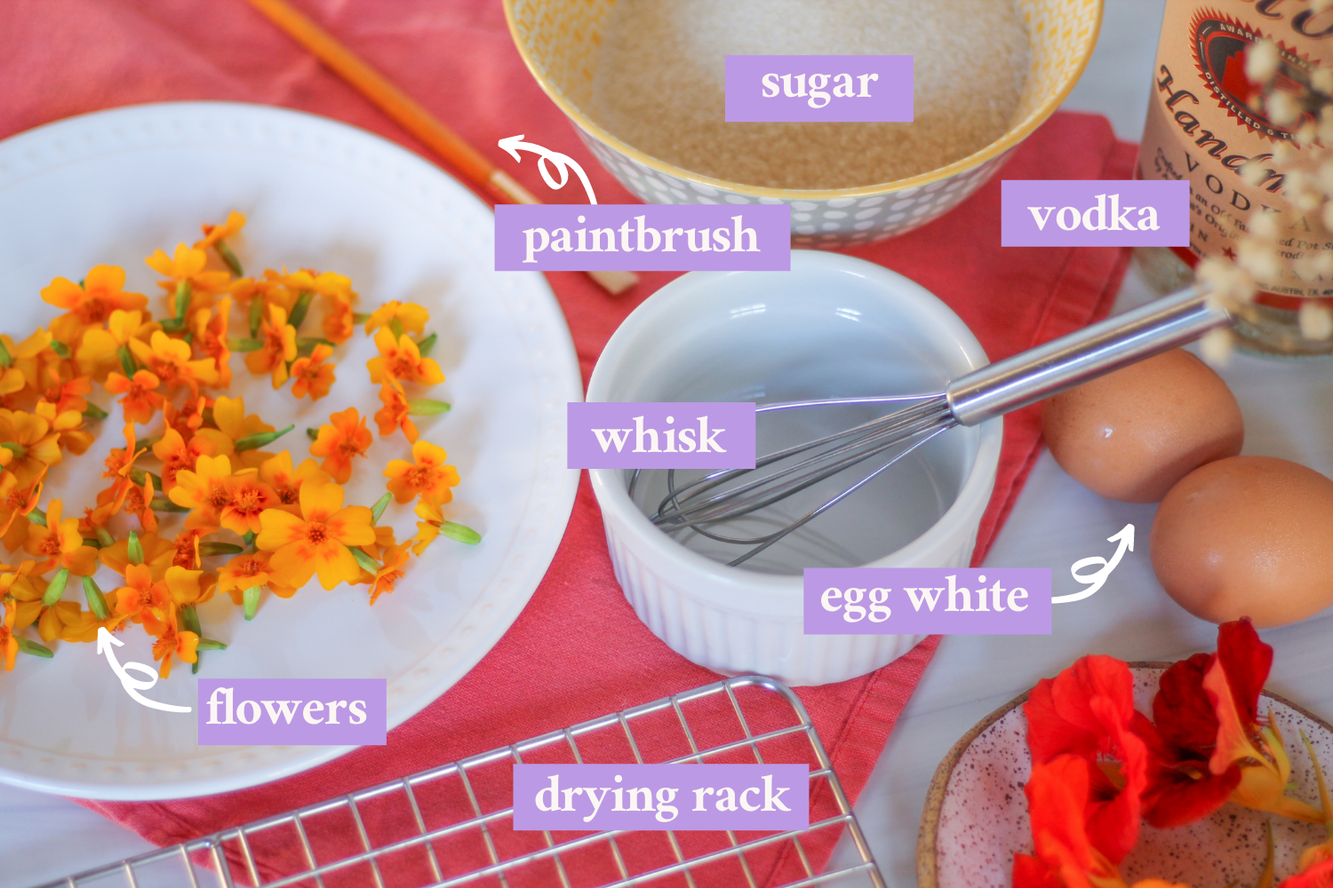How to Make Candied Edible Flowers for Cakes and Other Desserts - PunkMed